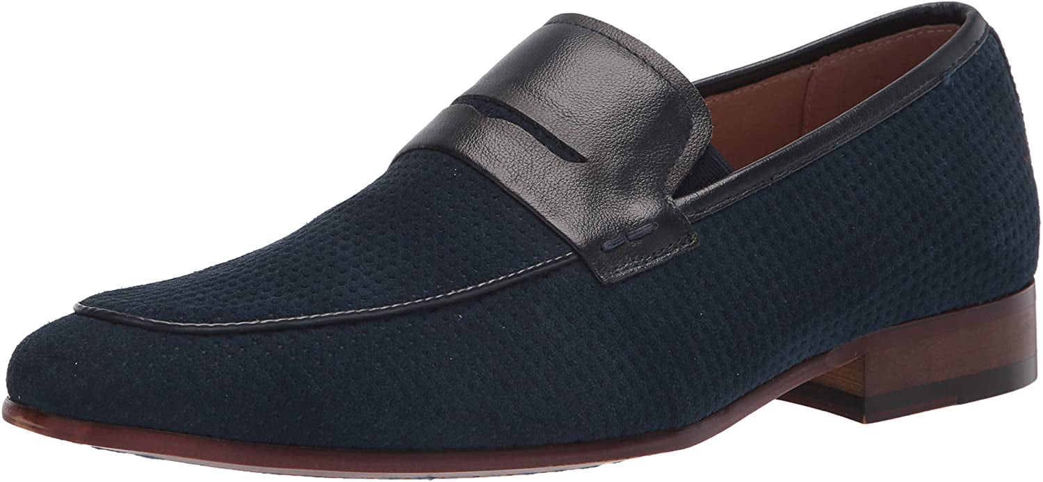 STACY ADAMS Mens Wyatt Slip-on Penny Loafer 10 Navy - Walmart.com