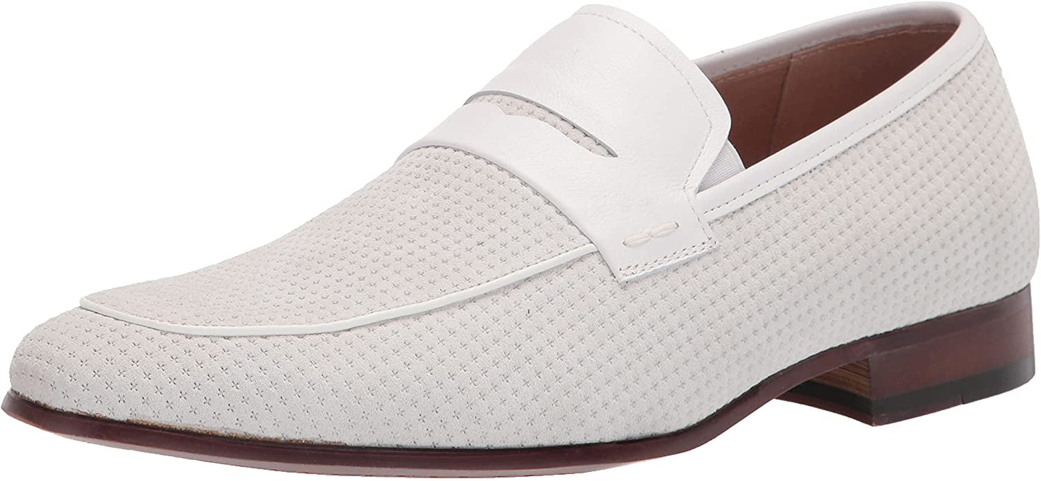 STACY ADAMS Mens Wyatt Slip-on Penny Loafer 8.5 Chalk - Walmart.com