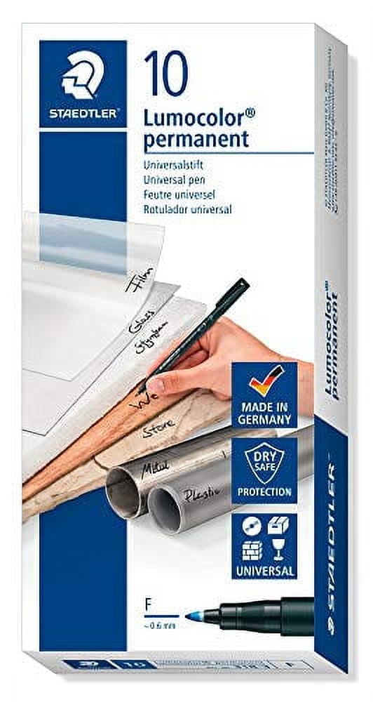 STAEDTLER 318-3 Lumocolor Universal NON-Permanent MEDIUM Pens - Blue ...