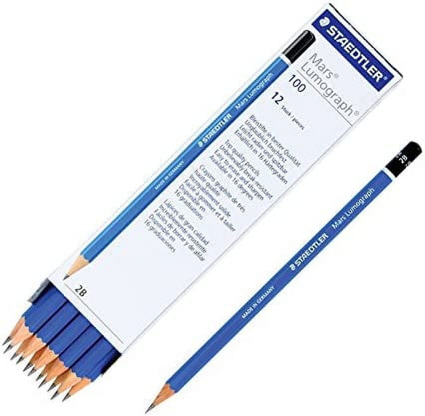 STAEDTLER Mars Lumograph 100 2B Exam / Drawing Wooden Pencil 2B, Pack ...