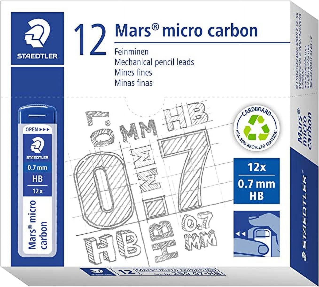 STAEDTLER Mars Micro Carbon Mechanical Pencil Refills, Tube of 12 0.7mm ...