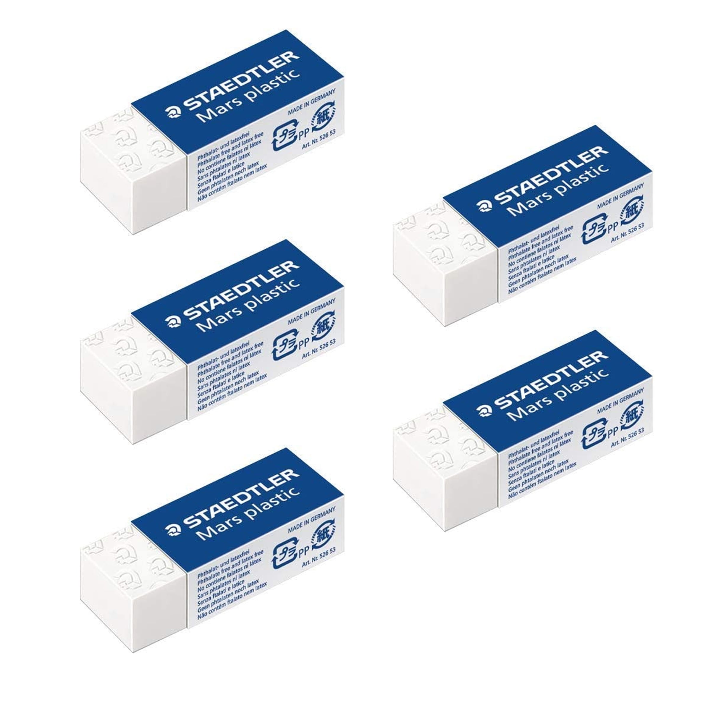 STAEDTLER Mini Mars Plastic Erasers - White, Age-Resistant, Phthalate ...
