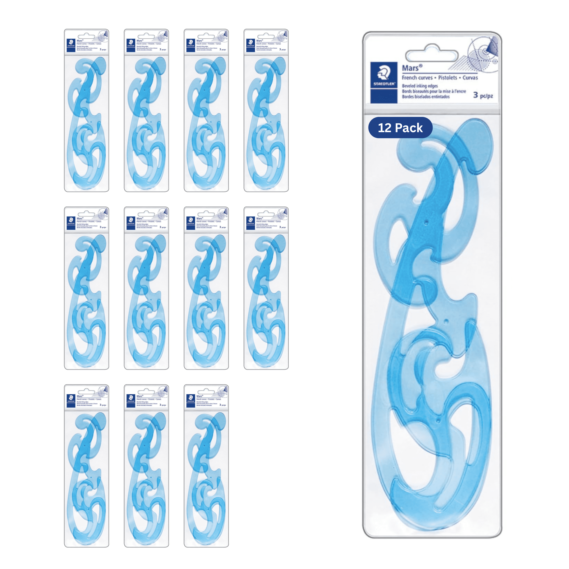STAEDTLER Mars Professional French Curve Design Ruler Set for Pattern ...