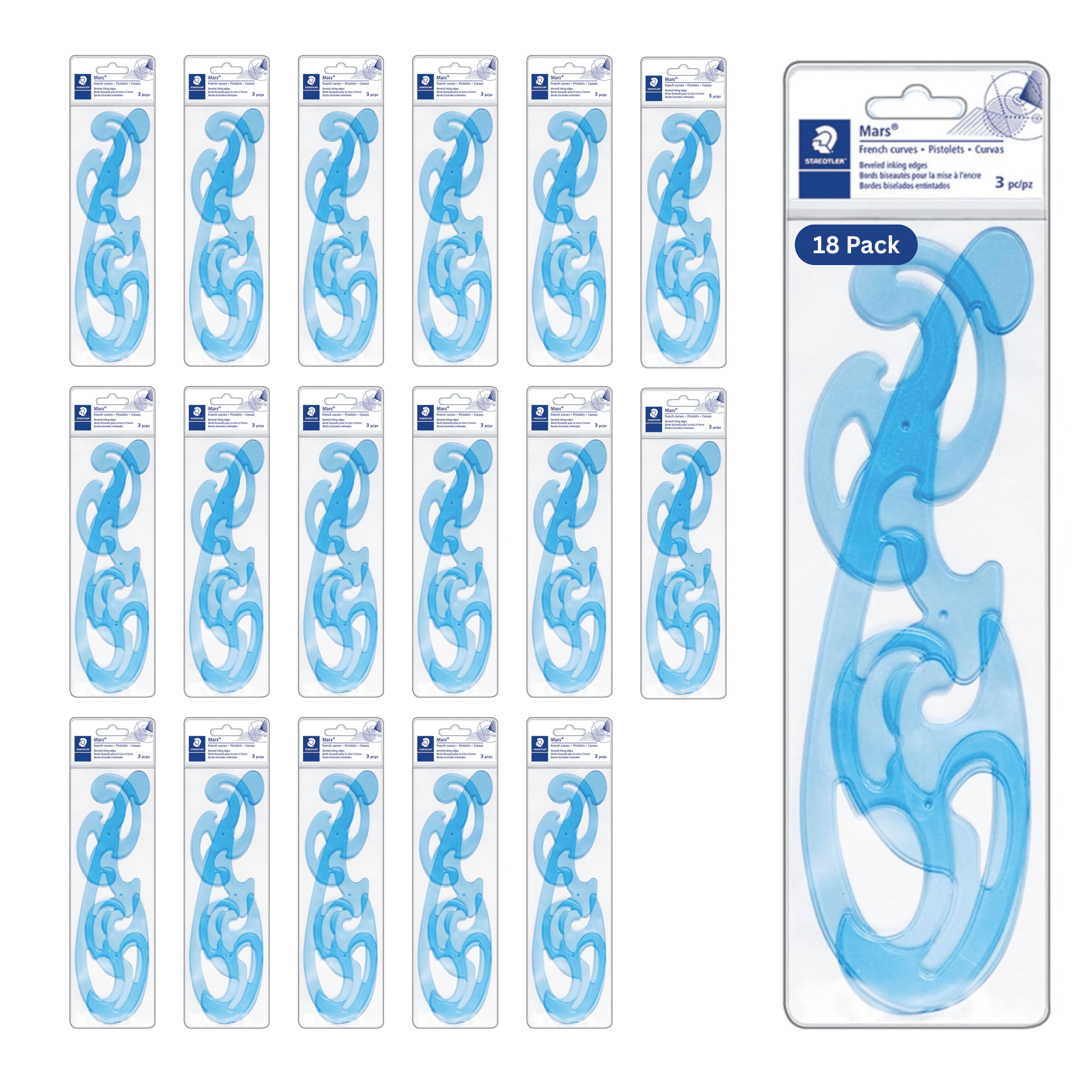 STAEDTLER Mars Professional French Curve Design Ruler Set for Pattern ...