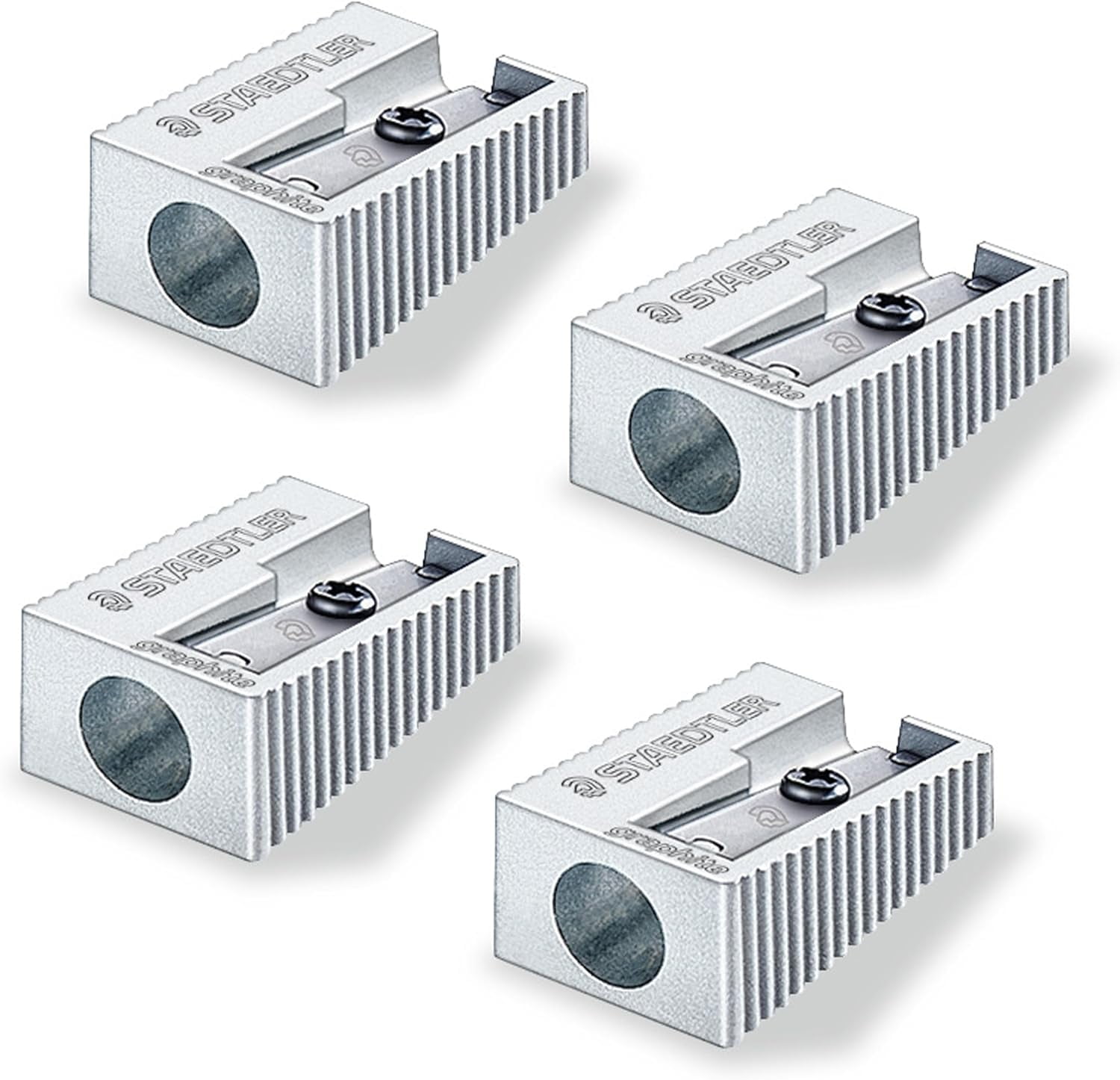 STAEDTLER Single Hole Quality Aluminium Pencil Sharpener - Pack of 4 ...