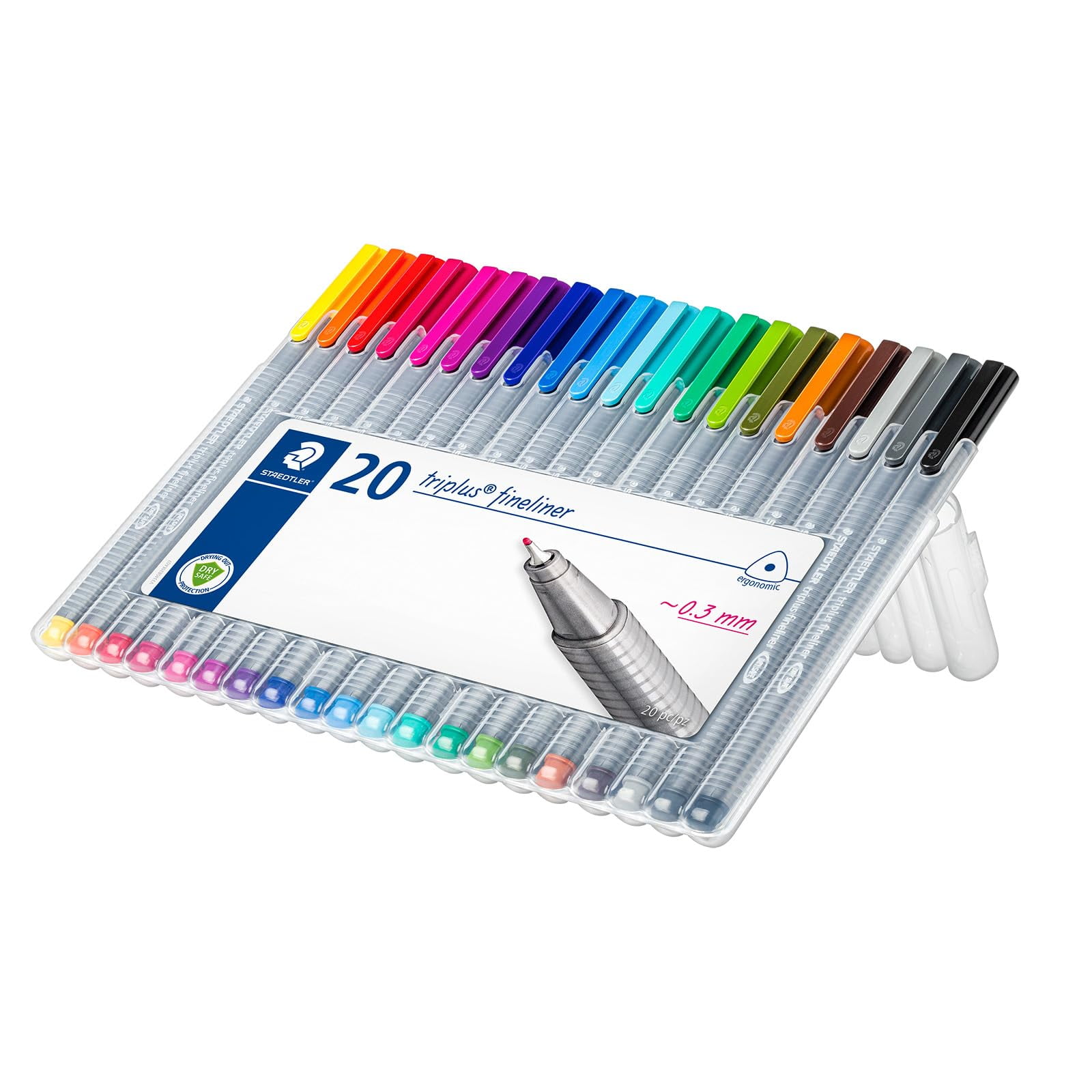 STAEDTLER triplus fineliner, 0.3mm metal-clad tip, ergonomic triangular ...
