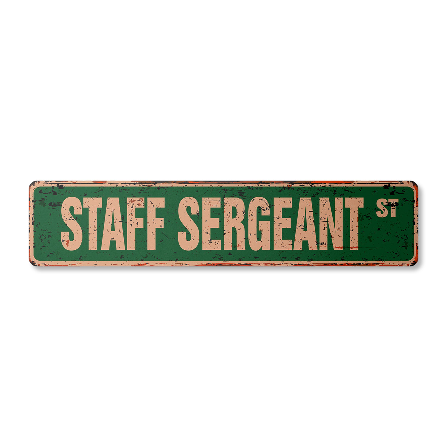 STAFF SERGEANT Vintage Aluminum Street Sign US Army Marines SSG ...