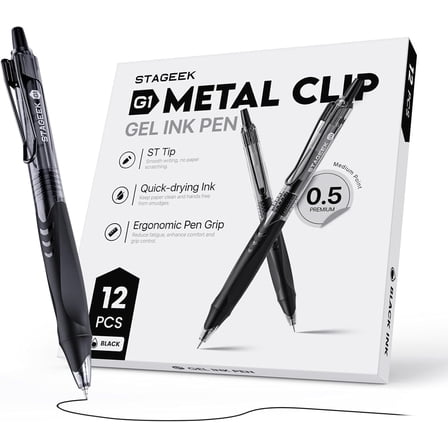 INC forma Retractable Pen with Comfort Grip, Medium Point, 10 mm, Black ...