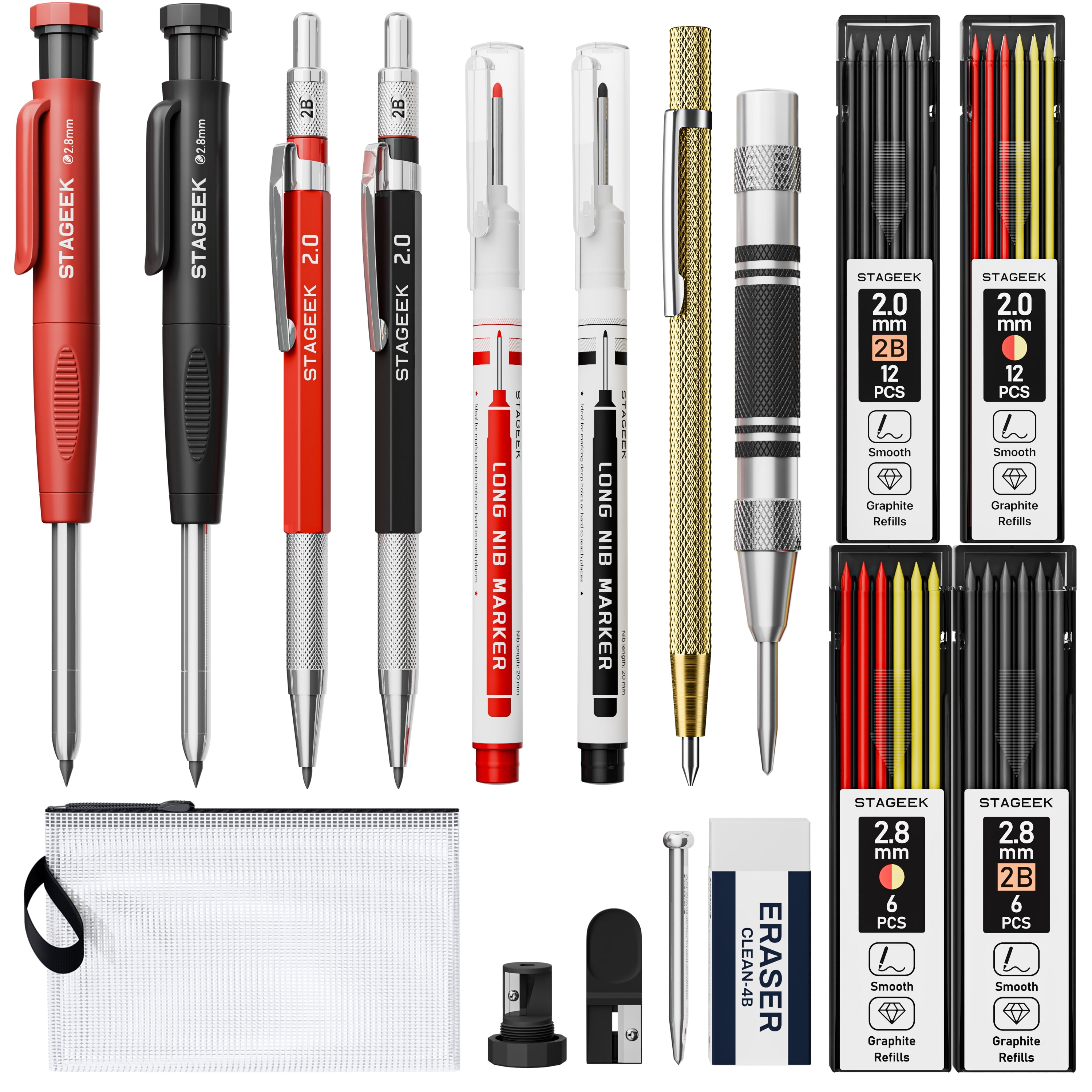 STAGEEKC 17 Pack Mechanical Carpenter Pencil Set - Walmart.com