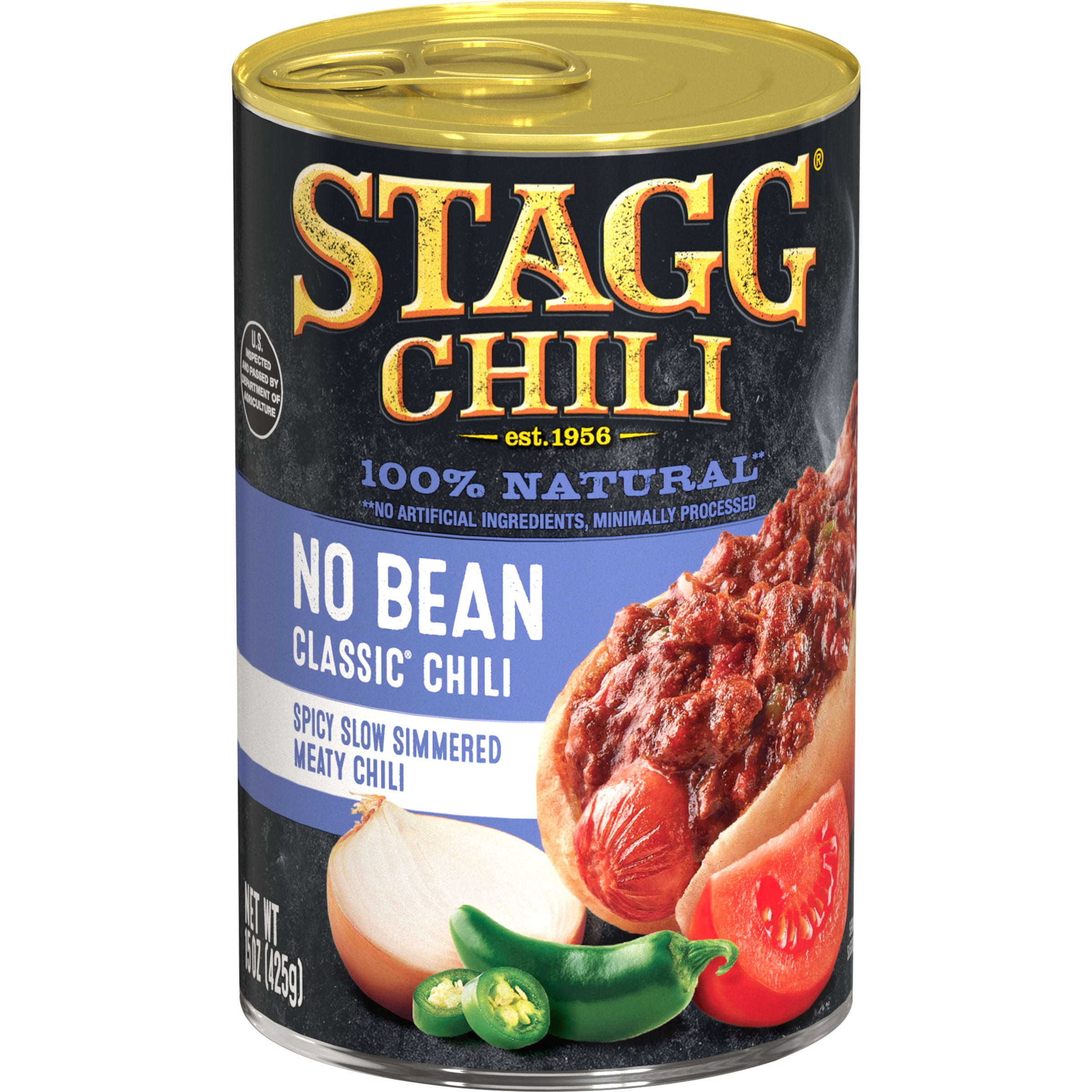 STAGG CLASSIC Chili No Beans Beef, Shelf Stable, 15 oz Steel Can ...