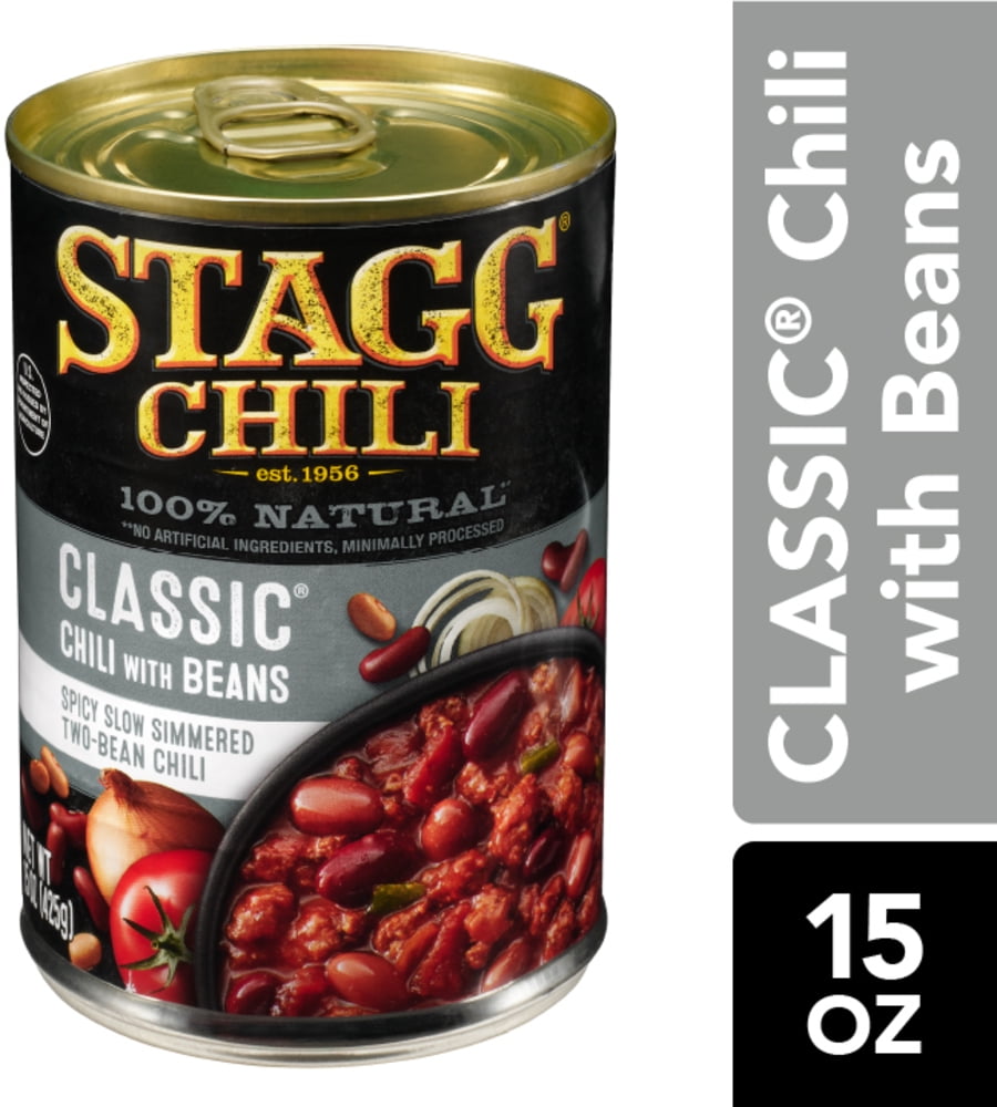 STAGG CLASSIC Chili with Beans Beef, Shelf Stable, 15 oz Steel Can ...
