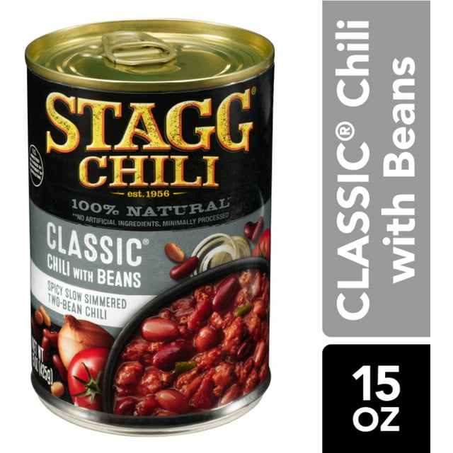 STAGG CLASSIC Chili with Beans Beef, Shelf Stable, 15 oz Steel Can ...