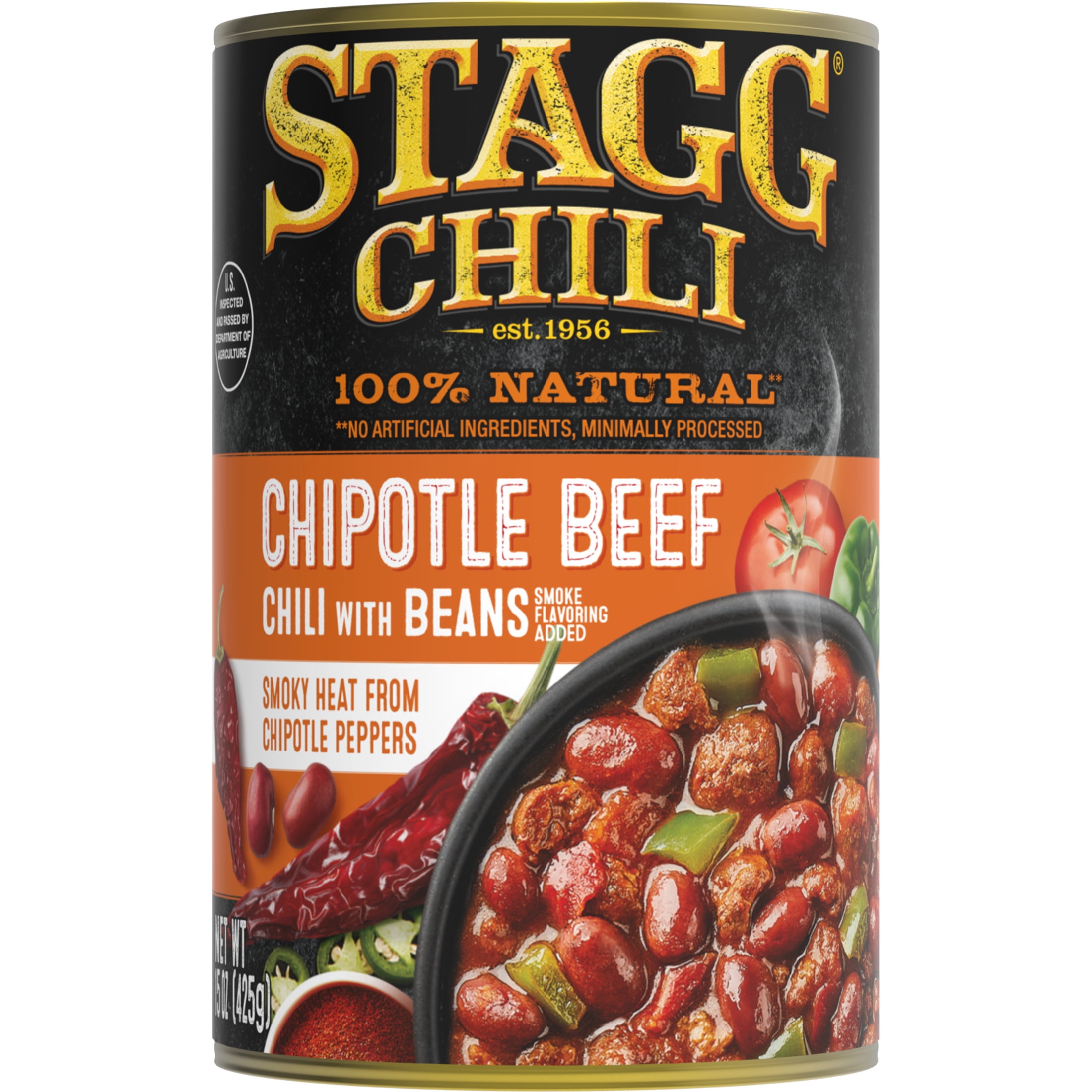 STAGG Chipotle Beef Chili with Beans, 15 oz Steel Can - Walmart.com