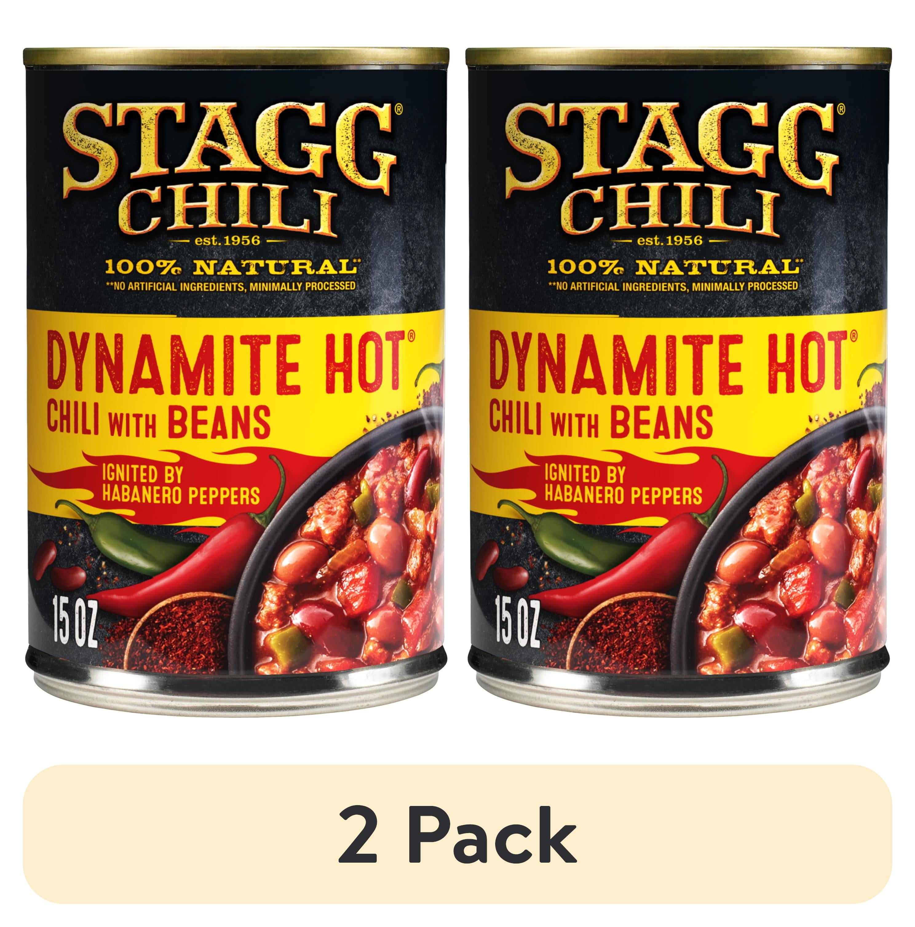 (2 pack) STAGG DYNAMITE HOT Chili with Beans Beef, Shelf-Stable, 15 oz ...