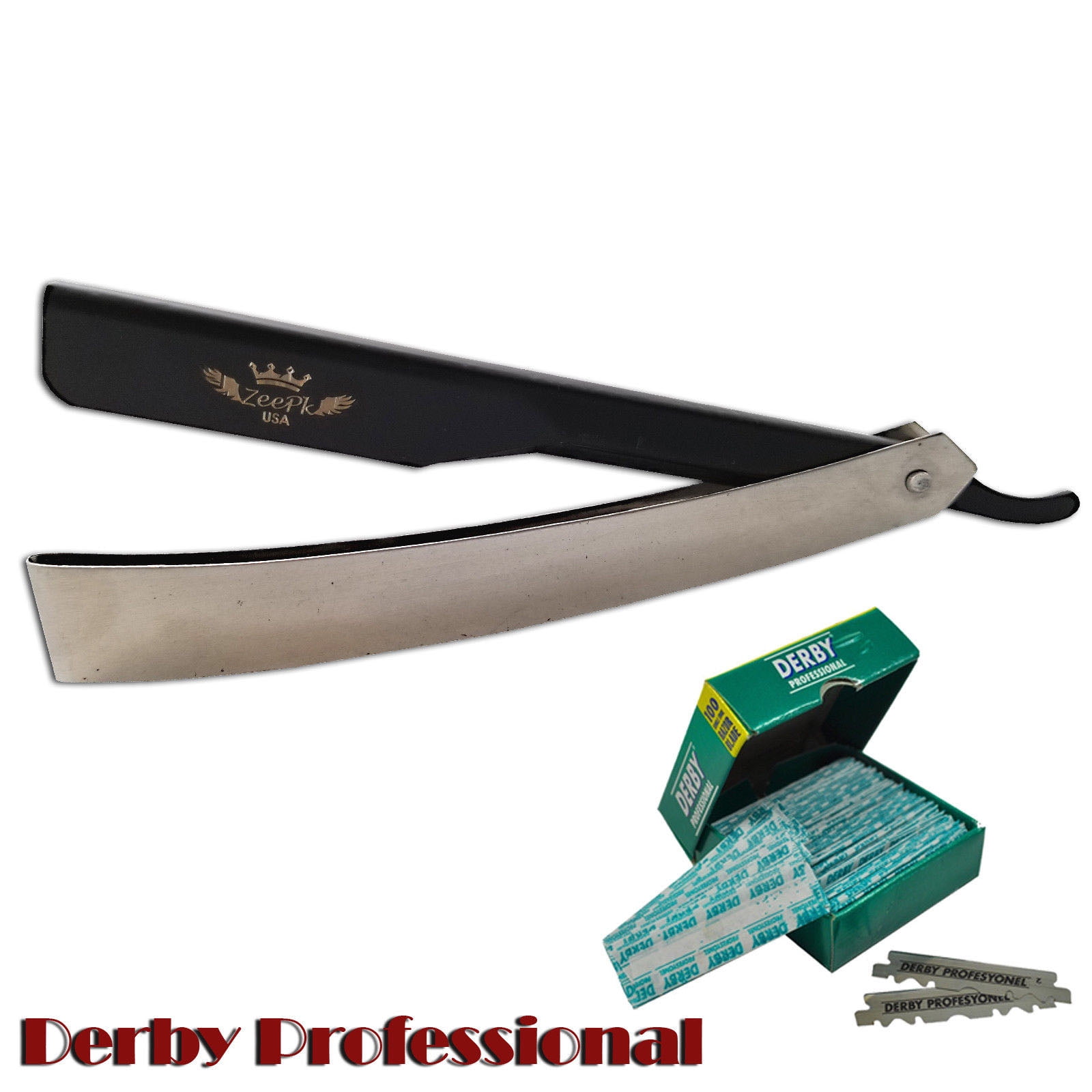 STAINLESS STEEL BARBER STRAIGHT EDGE CUT THROAT HAIR SHAVING FOLDING ...