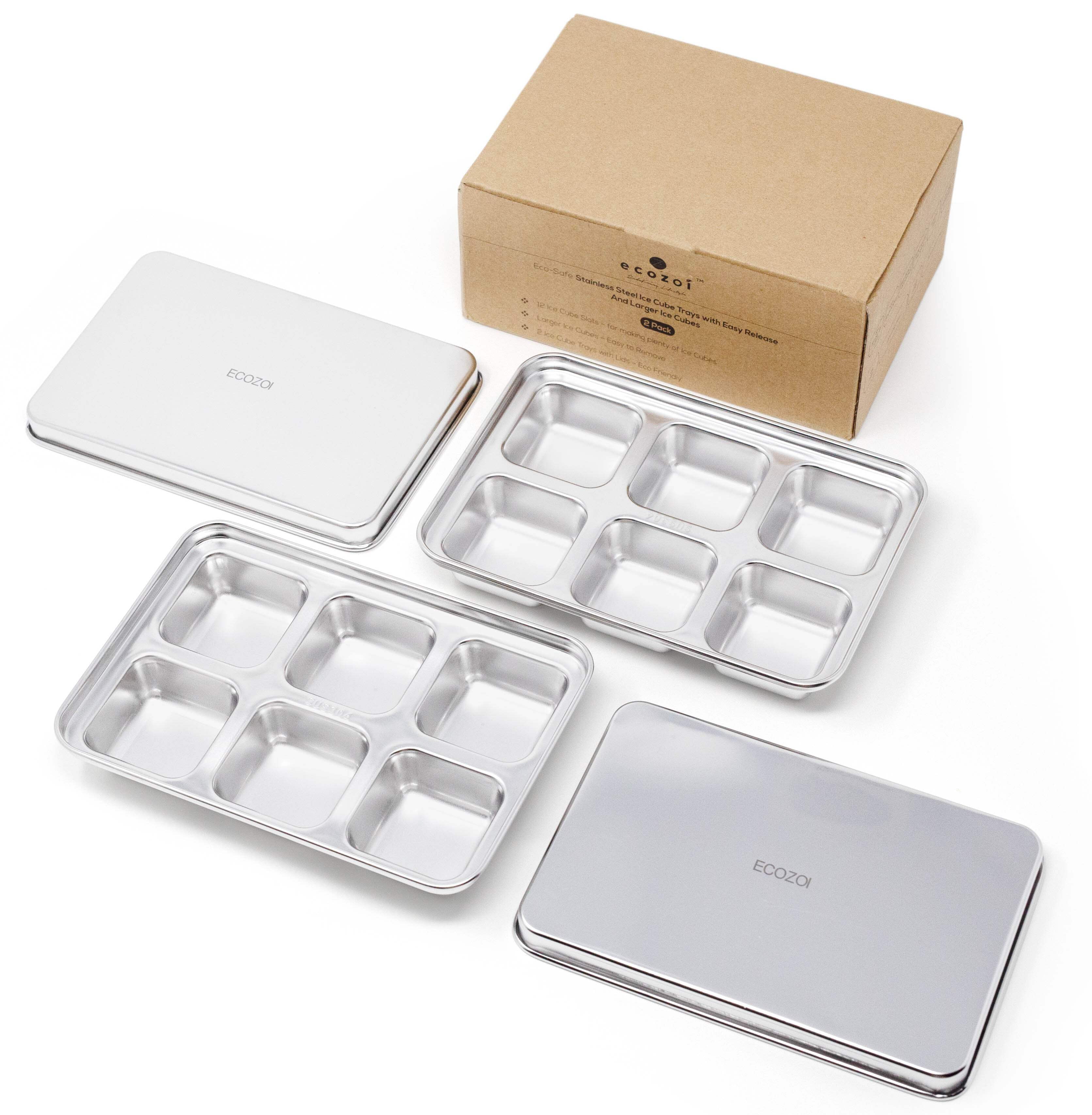 Walmart Stainless Steel Easy Release Ice Cube Trays, BPA Free, Freezer ...