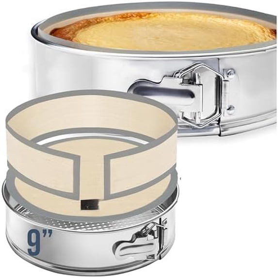 STAINLESS STEEL Springform Pan with REUSABLE Nonstick Silicone Liner ...