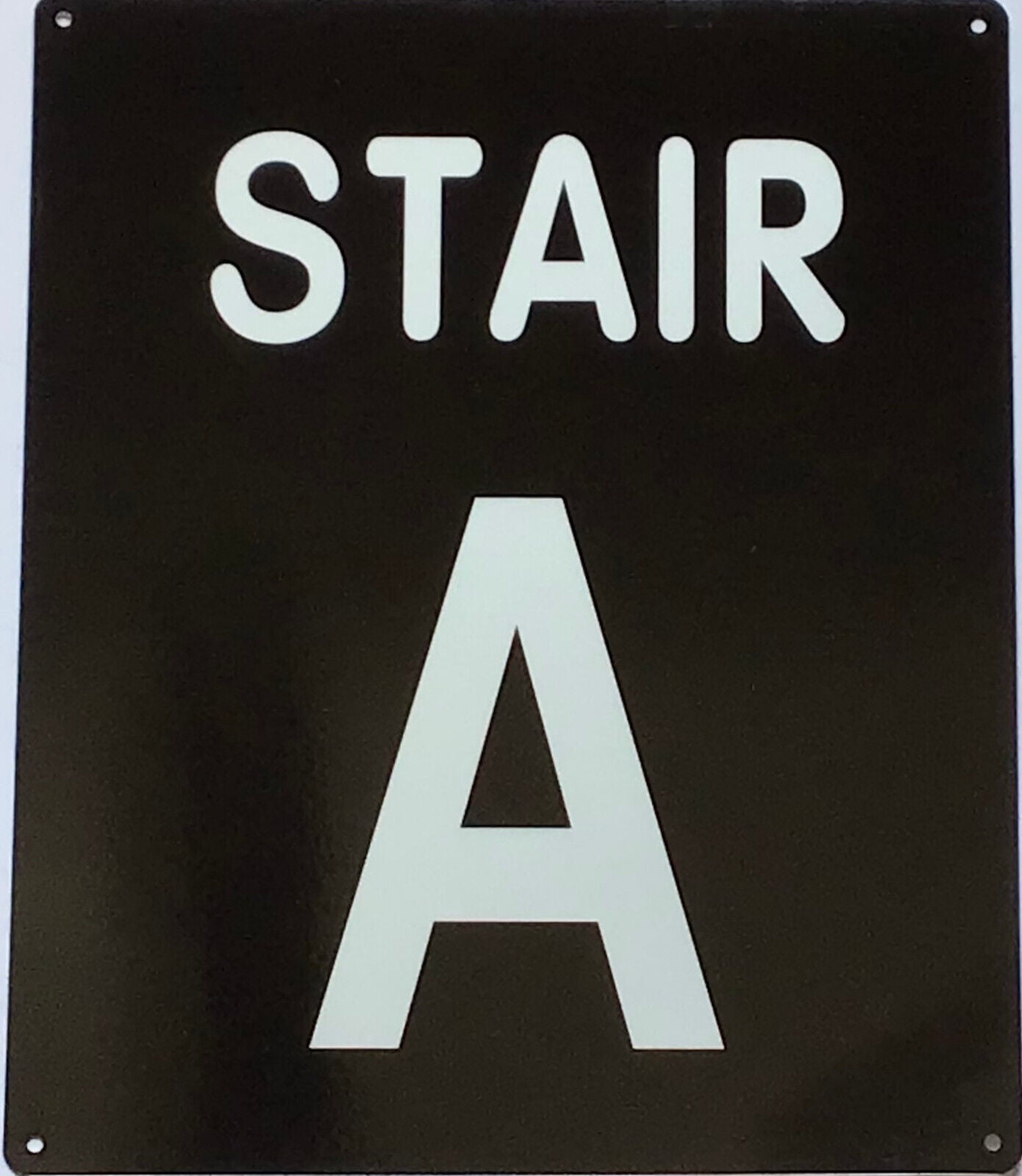 Outdoor Warning STAIR A SIGN, 10X12, Black Aluminum, White Letters ...