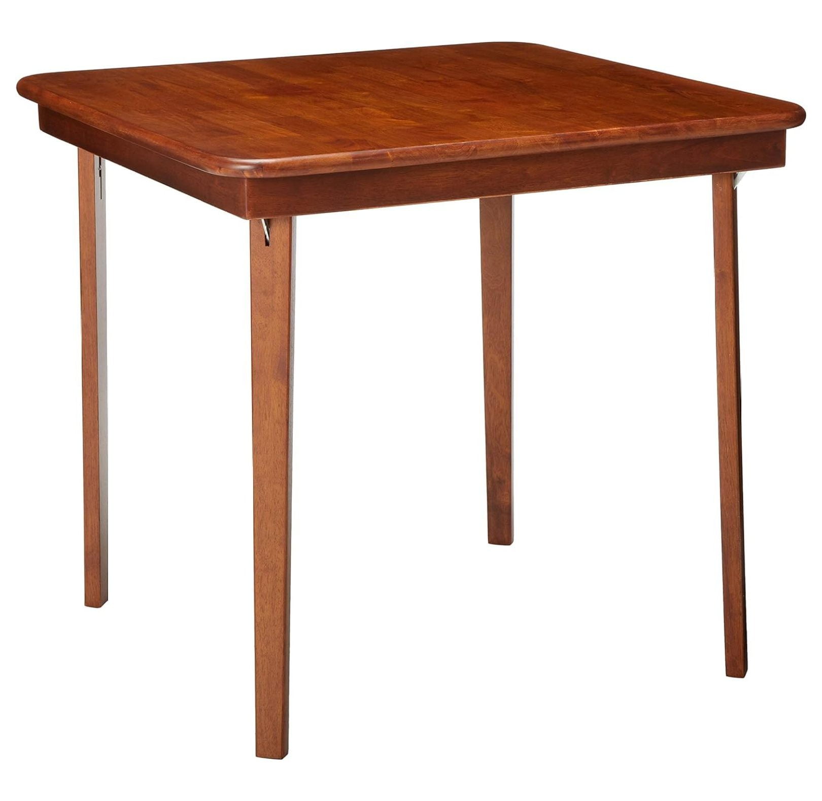 STAKMORE Straight Edge 32" Square Folding Card Table, Cherry Finish ...