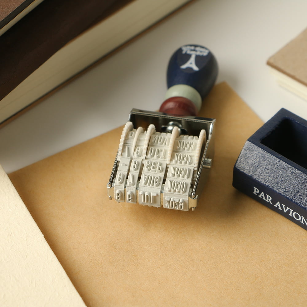 STAMTECH Custom Metal And Plastic Adjustable Roller Date Stamp with Ink ...
