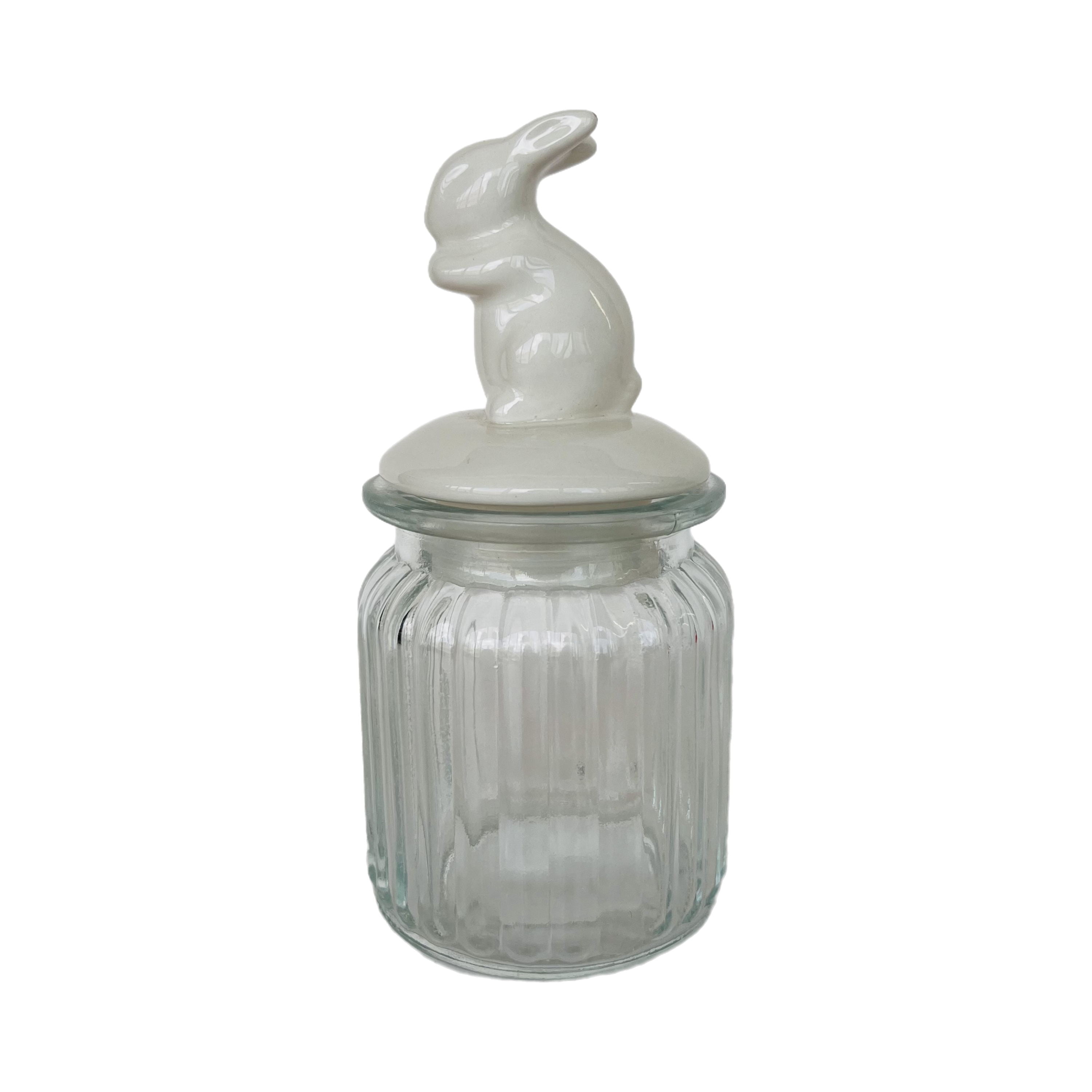 Easter White Bunny Decorative Glass Jar, by Way To Celebrate - Walmart.com