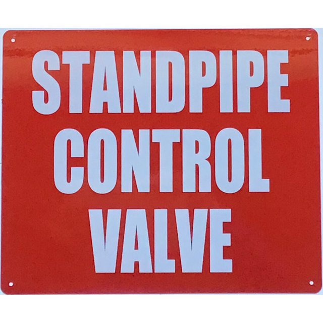 STANDPIPE CONTROL VALVE SIGN -(ALUMINUM,10X12,RED)-ref20022 - Walmart.com