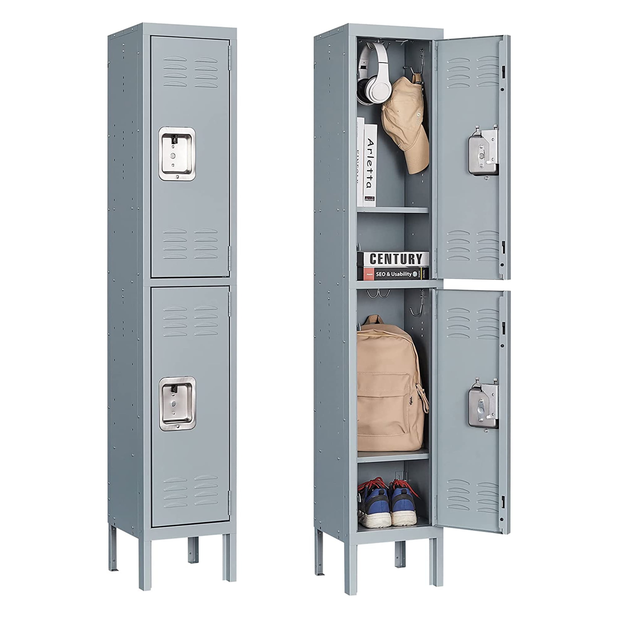 STANI 2-Tier Metal Locker Steel Employees Lockers for Office, Metal ...