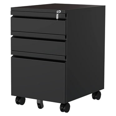 3-Drawer Mobile File Cabinets Rolling Metal Filing Cabinet for Legal ...