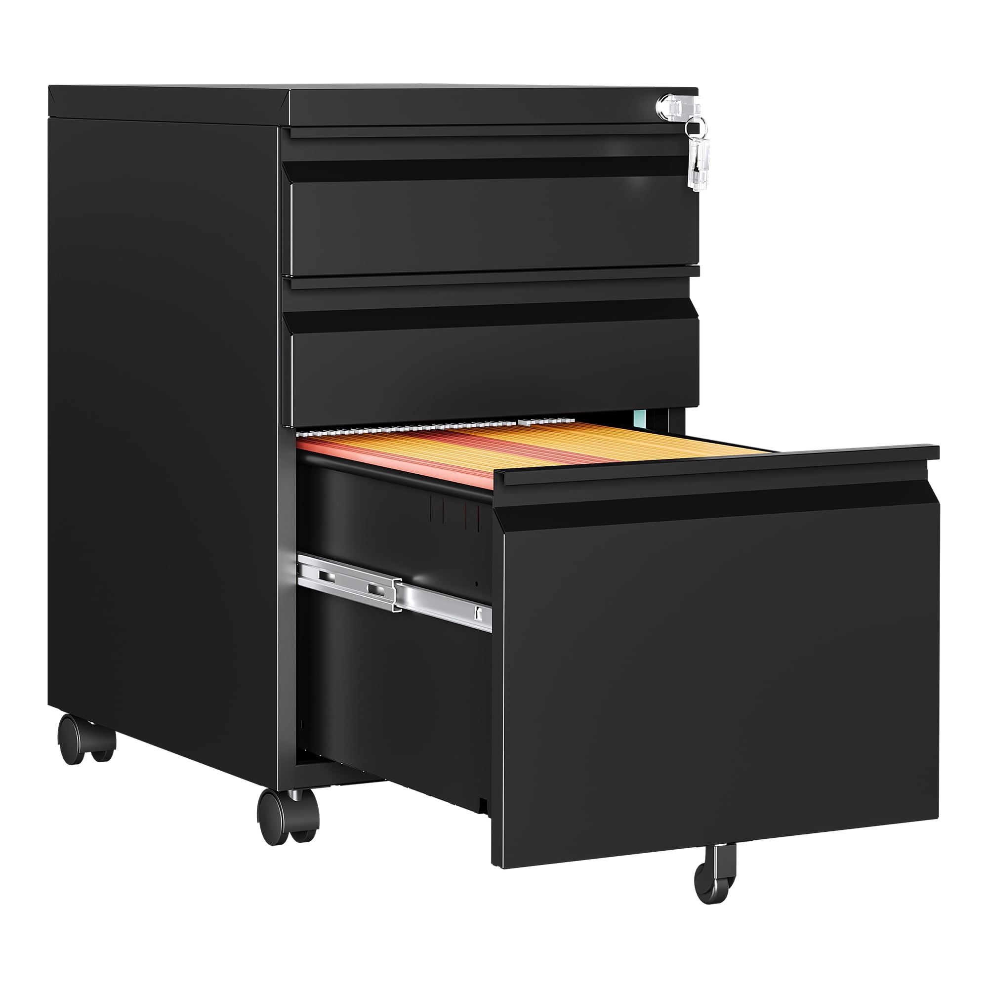 STANI Locking 3 Drawer Metal Storage Mobile File Cabinet for Home ...