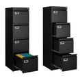 STANI Lockable 4 Drawer Black File Cabinet, Metal Office Storage ...