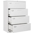 STANI 4-Drawer Lockable Metal Filing Cabinet, Steel Lateral File for A4 ...