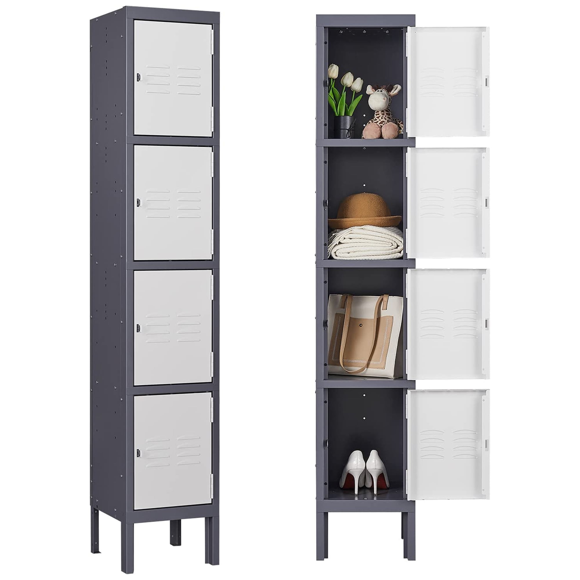 STANI 4-Tier Metal Locker Steel Employees Lockers for Office, Metal ...