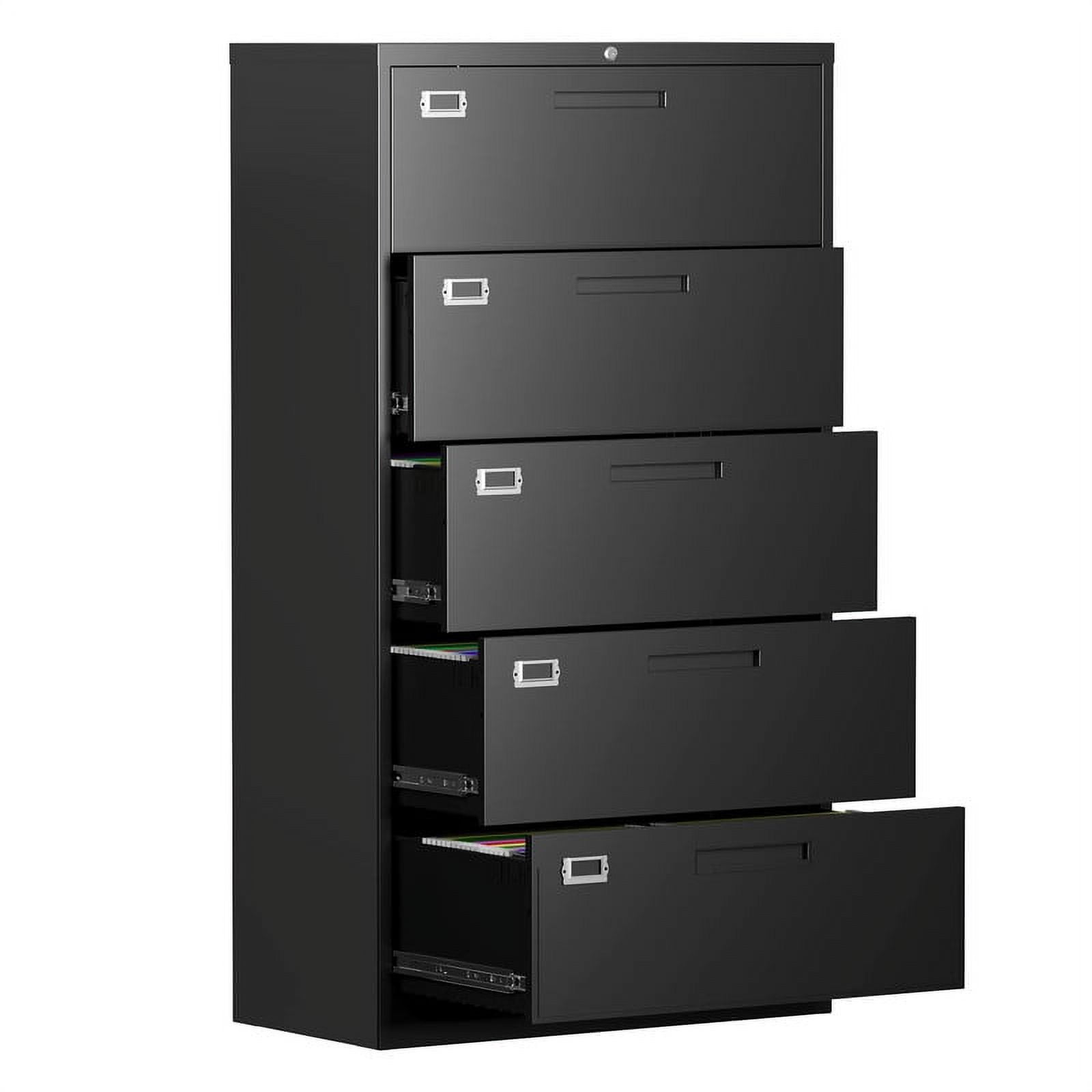STANI 5-Drawer File Cabinet with Lock, Metal Lateral Filing, Home ...