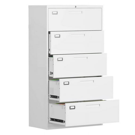 STANI 5-Drawer Steel Key Lock Lateral File Cabinet for Home Office ...