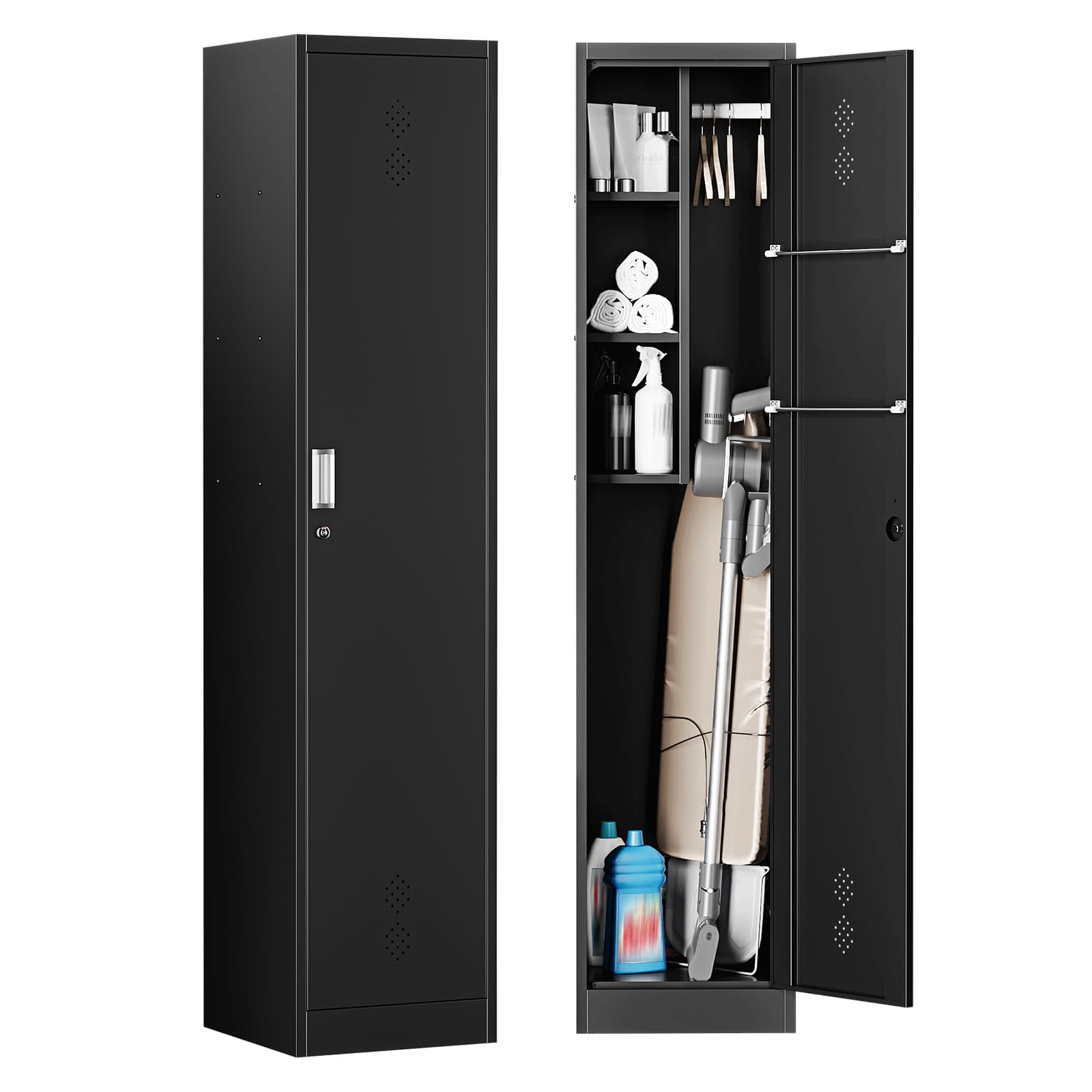 STANI Broom Closet Storage Cabinet Metal Cleaning Tool Cabinet ...