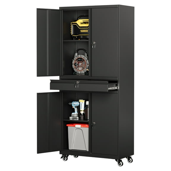 CMY Metal Storage Cabinet, 36" H Locking Storage Cabinet with ...