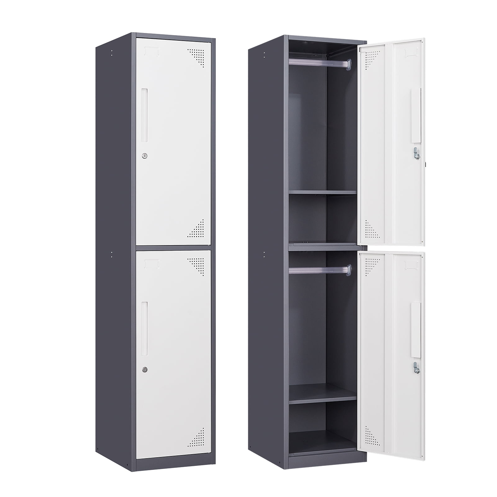 STANI Metal Locker Steel Storage Cabinet with 2 Doors for Office School ...