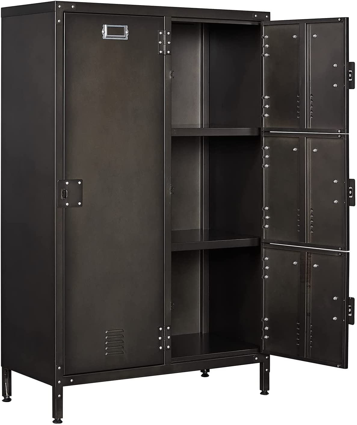 STANI Metal Locker Storage Cabinet, 47.3” Employees Wardrobe Industrial ...