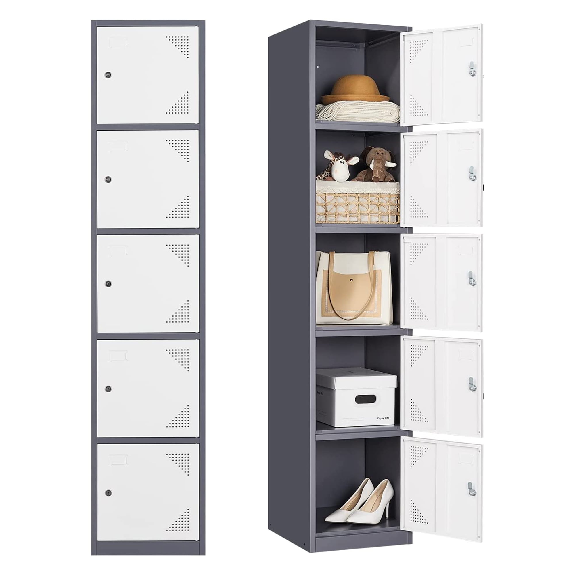 STANI Metal Locker for Gym, School, Office, Dorm, Tall Shelves, Sports ...