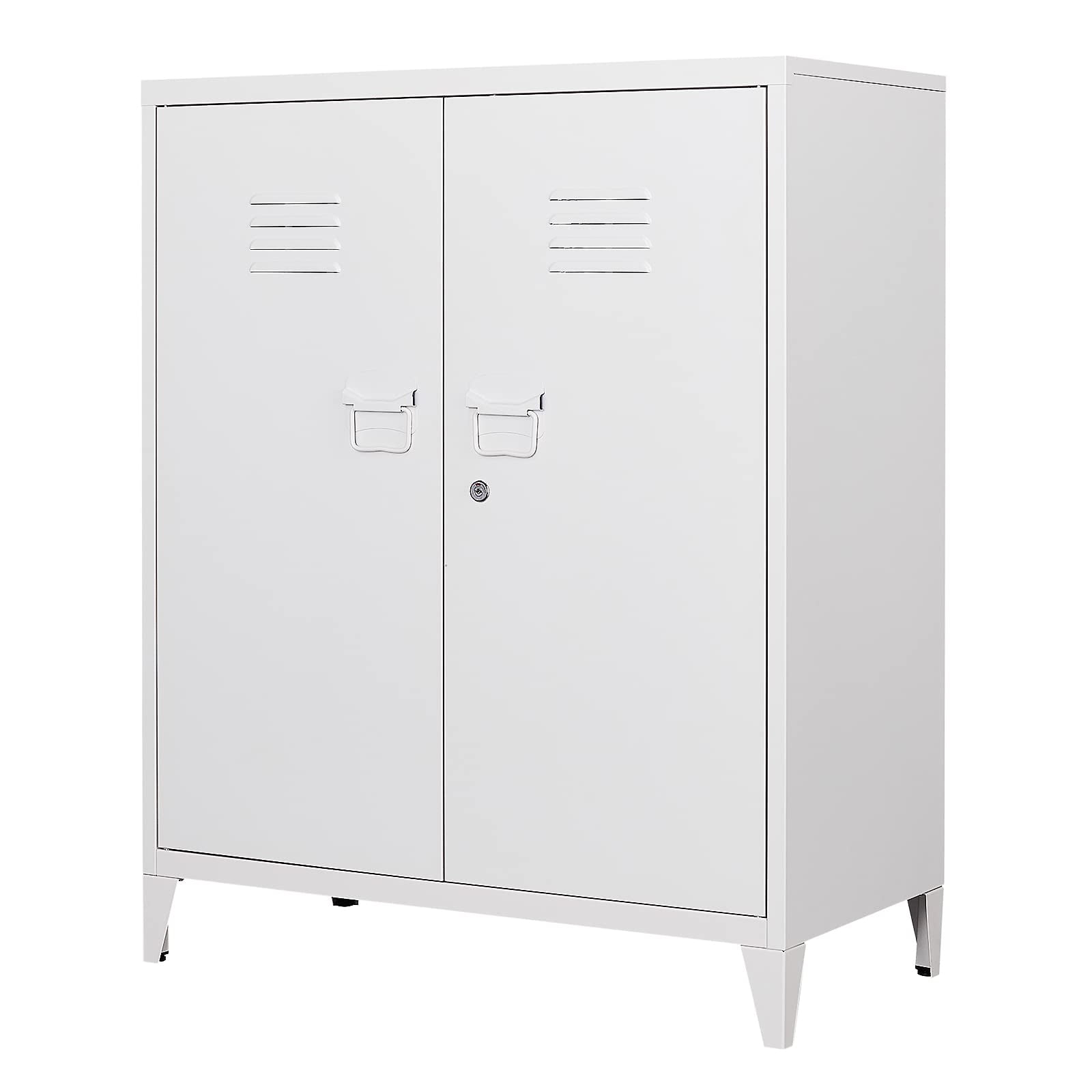 STANI Lockable Metal Storage Cabinet with Enclosed Shelves, Utility ...