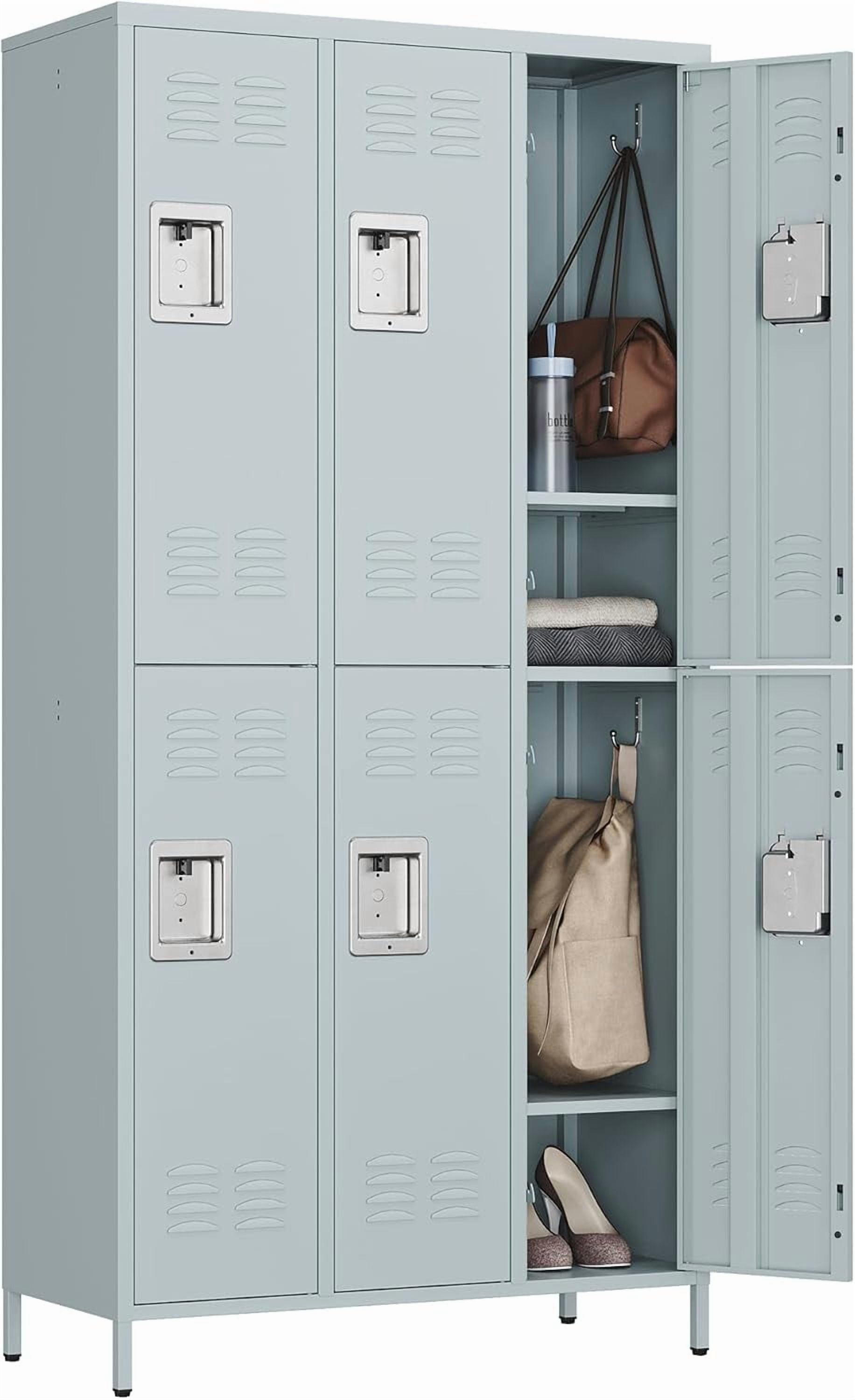 STANI Metal Lockers for Employees with Lock, 6 Doors Tall Steel Storage ...