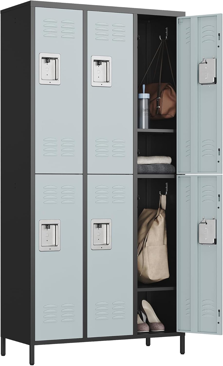 STANI Metal Lockers for Employees with Lock, Doors Tall Steel Storage ...