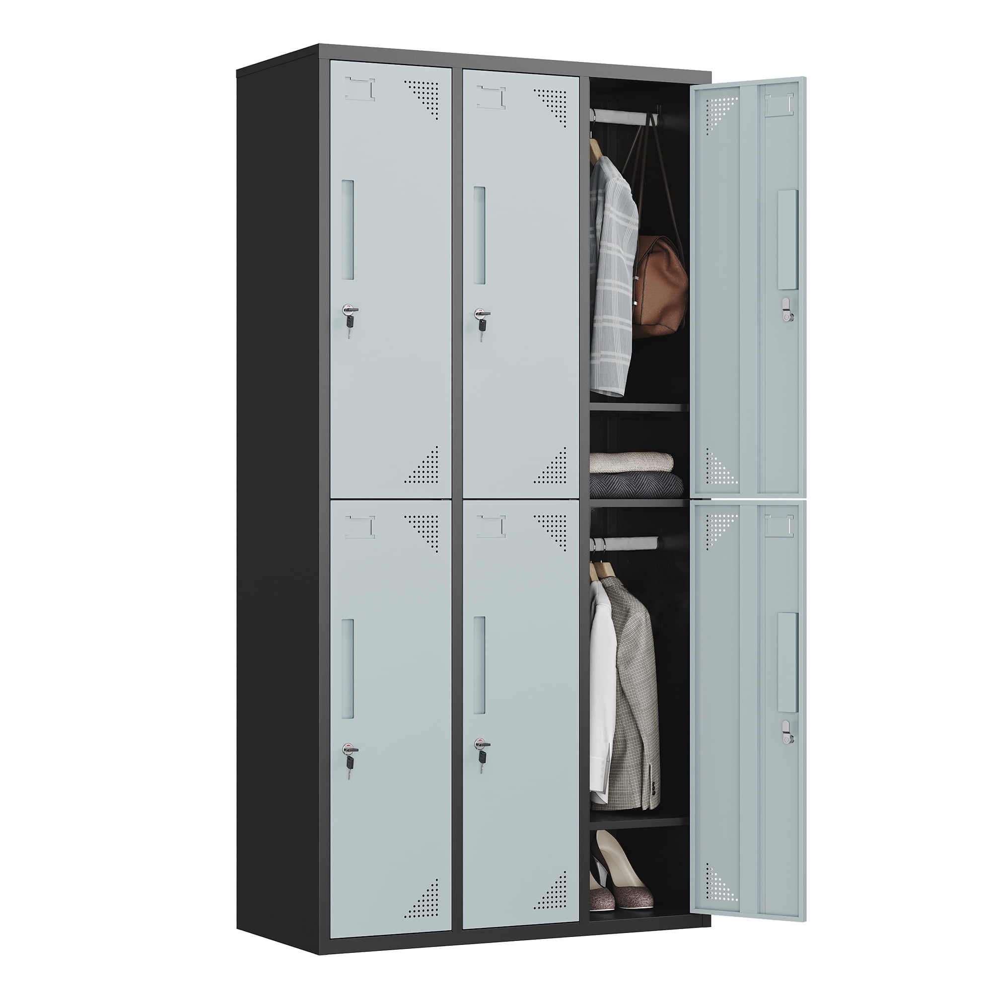 STANI Metal Lockers for Employees，71" Employees Storage Cabinet with ...