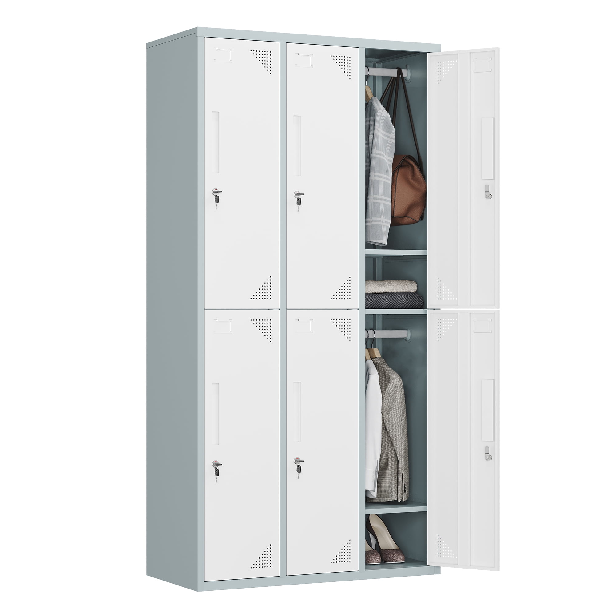 STANI Metal Lockers for Employees，71" Employees Storage Cabinet with ...
