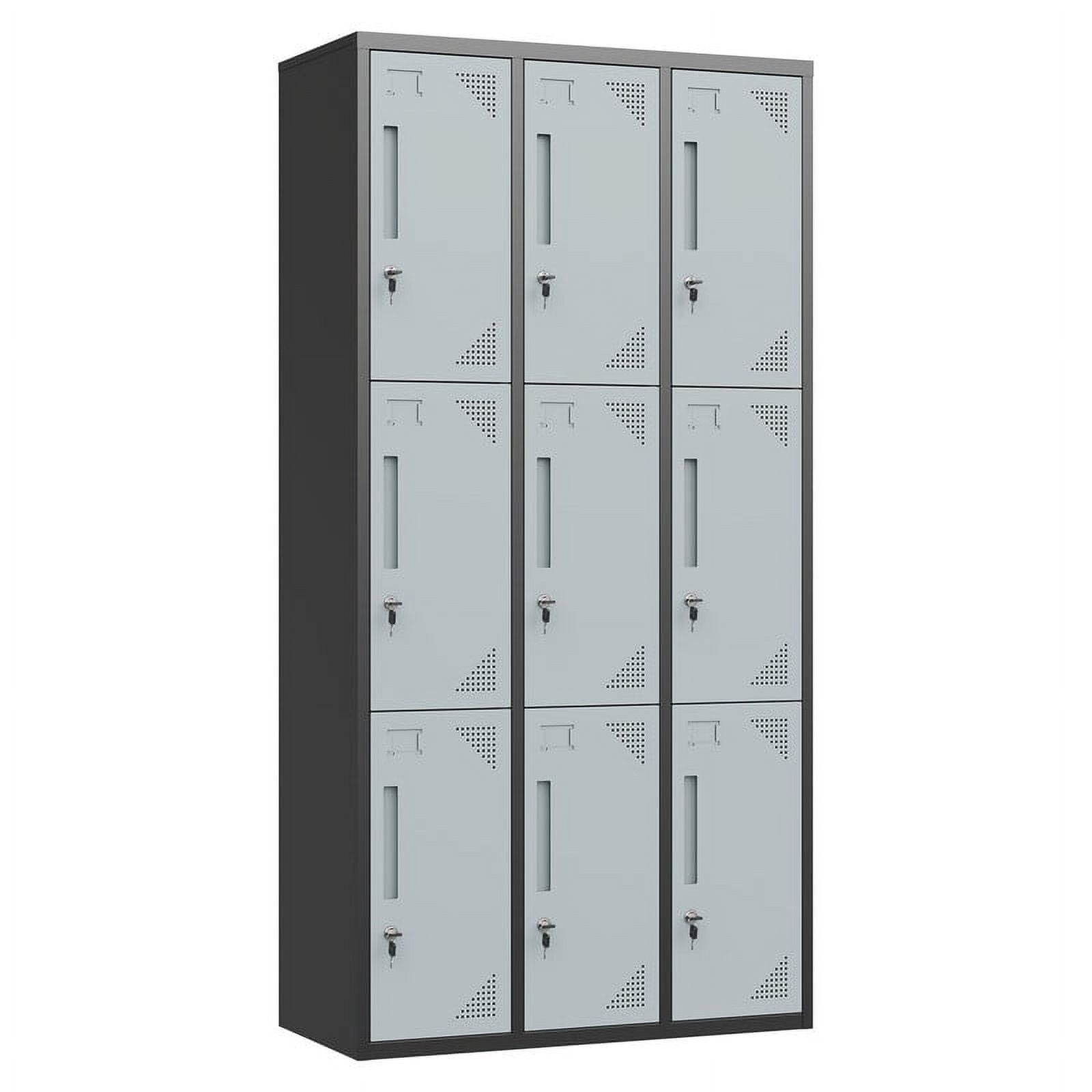 STANI Metal Lockers for Employees，71" Employees Storage Cabinet with Lock, Steel Storage Locker ...