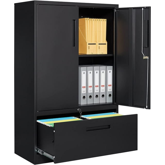 STANI Lockable Office Metal Storage Cabinet, Steel Filing Cabinet with ...