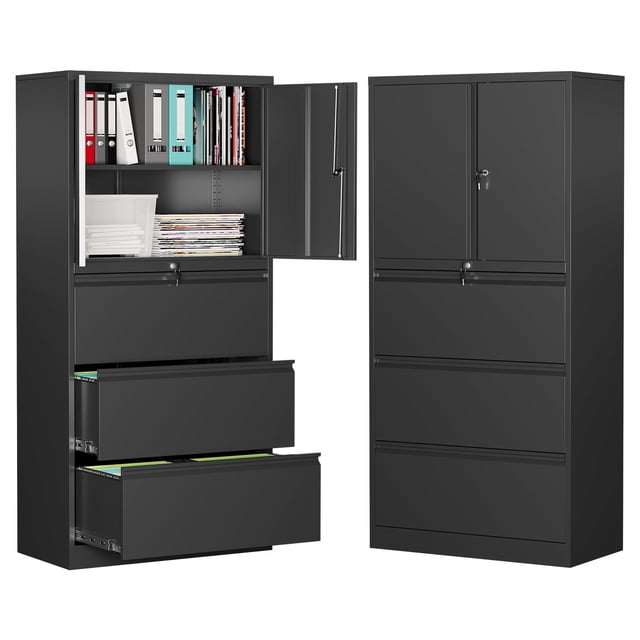 STANI Lockable Office Metal Storage Cabinet, Steel Filing Cabinet with ...