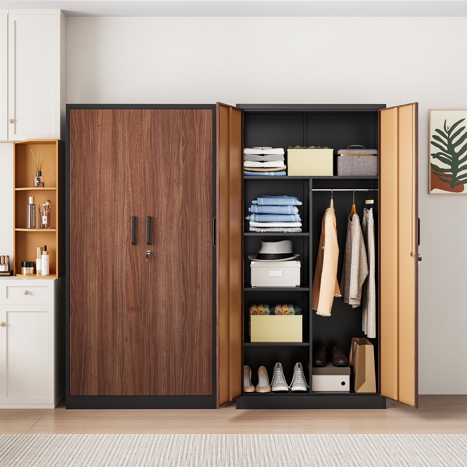 STANI 72'' Metal Storage Locker with Key for Office, Home, School, Gym ...