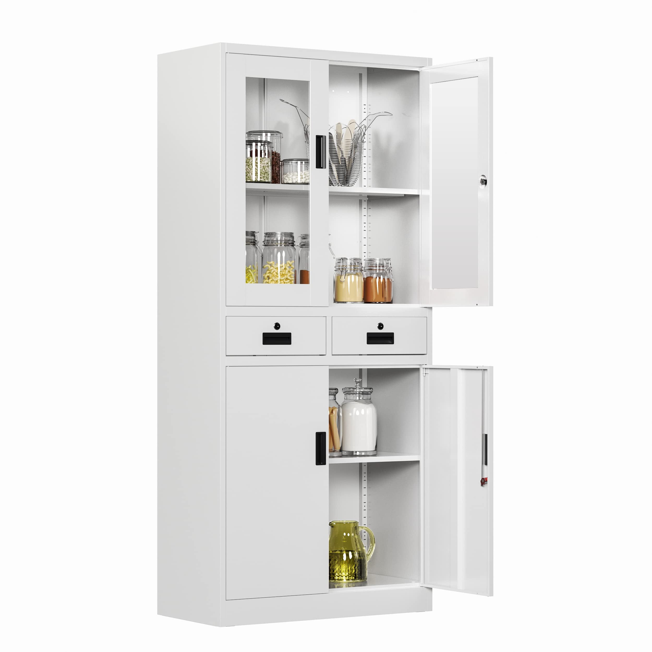 STANI Metal Storage Cabinets with Locking Doors and Adjustable Shelves ...