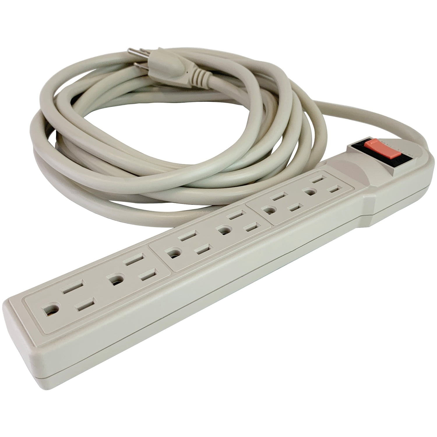 Stanley PowerMAX 6-Outlet XL Power Strip, 15-Foot Cord, Grounded, Beige ...